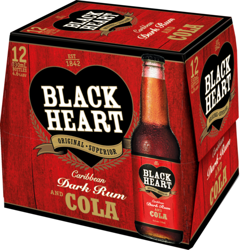 Shop Black Heart & Cola 4.6% 12 Pack Bottles 330ml at Liquorland