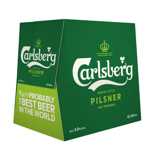 Shop Carlsberg Pilsner 12 Pack Bottles 330ml at Liquorland