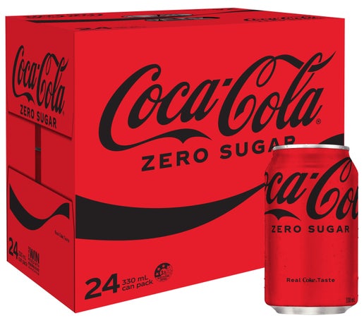 Shop Coca Cola Zero Sugar 24 Pack Cans 330ml at Liquorland