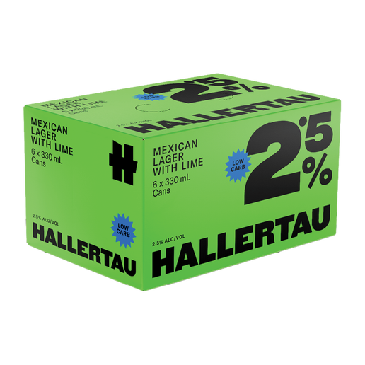 Shop Hallertau Mexican Low Alc Lager With Lime 6 Pack Cans 330ml at ...