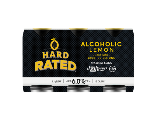 Shop Hard Rated Lemon Low Sugar 6% 6 Pack Cans 330ml at Liquorland