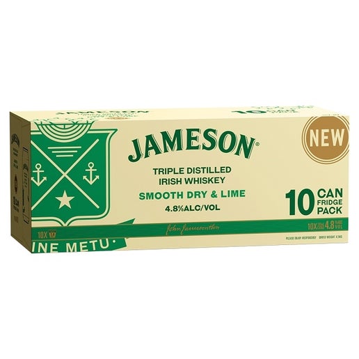 Shop Jameson Dry & Lime 4.8% 10 Pack Cans 375ml at Liquorland