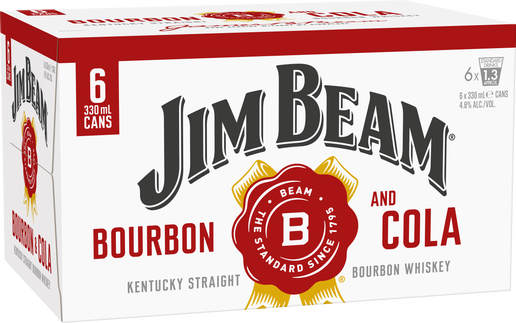 Shop Jim Beam & Cola 4.8% 6 Pack Cans 330ml at Liquorland