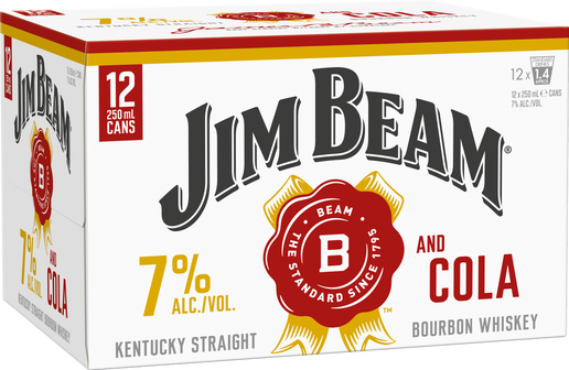Shop Jim Beam & Cola 7% 12 Pack Cans 250ml at Liquorland