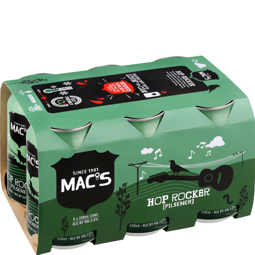 Shop Macs Hop Rocker Pilsner 6 Pack Cans 330ml at Liquorland