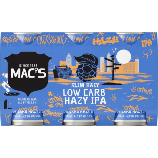 Shop Macs Slim Hazy Low Carb Hazy Ipa 6 Pack Cans 330ml at Liquorland