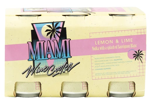 Shop Miami Wine Cooler Lemon Lime 5% 6 Pack Cans 330ml at Liquorland