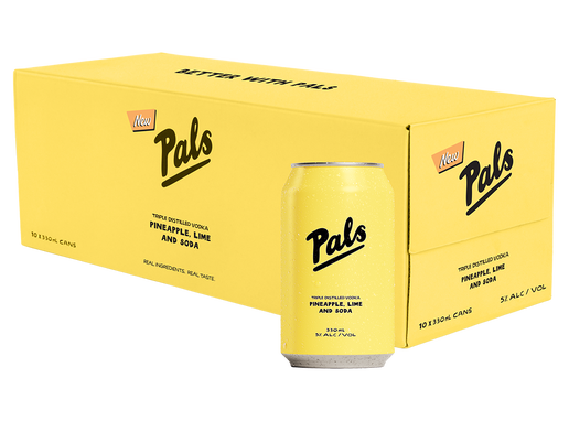 Shop Pals Vodka Pineapple Lime & Soda 5% 10 Pack Cans 330ml at Liquorland
