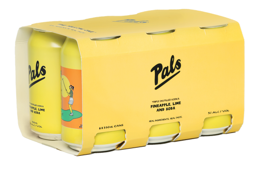 Shop Pals Vodka Pineapple Lime & Soda 5% 6 Pack Cans 330ml at Liquorland