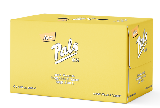 Shop Pals Zero Alcohol Pineapple Lime And Soda 6 Pack Cans 330ml at ...