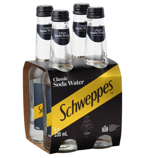 Shop Schweppes Soda Water 4 Pack Bottles 330ml at Liquorland