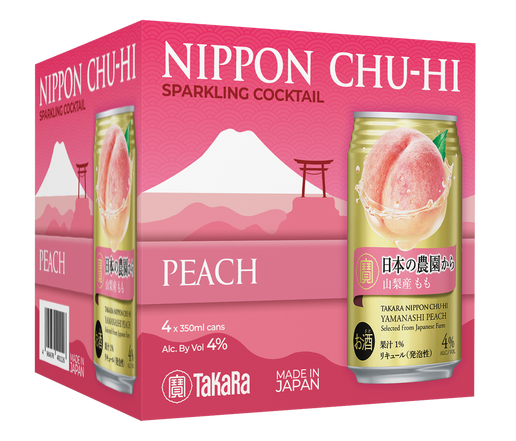 Shop Takara Nippon Chu-hi Peach Sparkling Cocktail 4% 4 Pack Cans 350ml ...